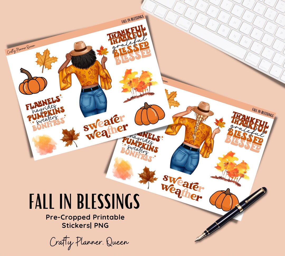 Autumn Faith Planner Stickers: Fall Clipart, Bible Journaling (PNG ...