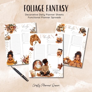 Autumn Daily Planner Printable: Foliage Fantasy, Set of 3 (PDF) - Etsy