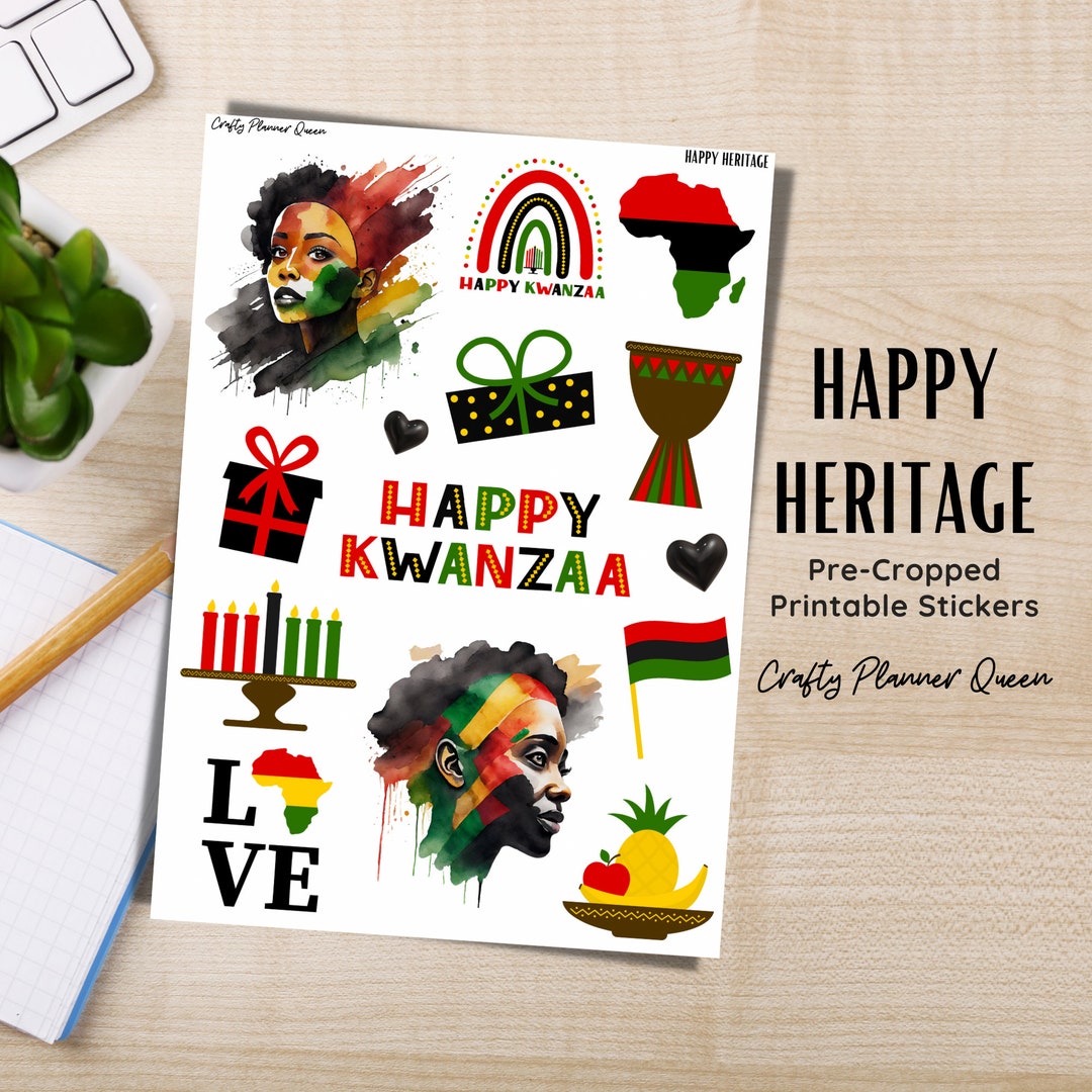 Kwanzaa Digital Planner Stickers, Kwanzaa Printable Stickers, Pre ...