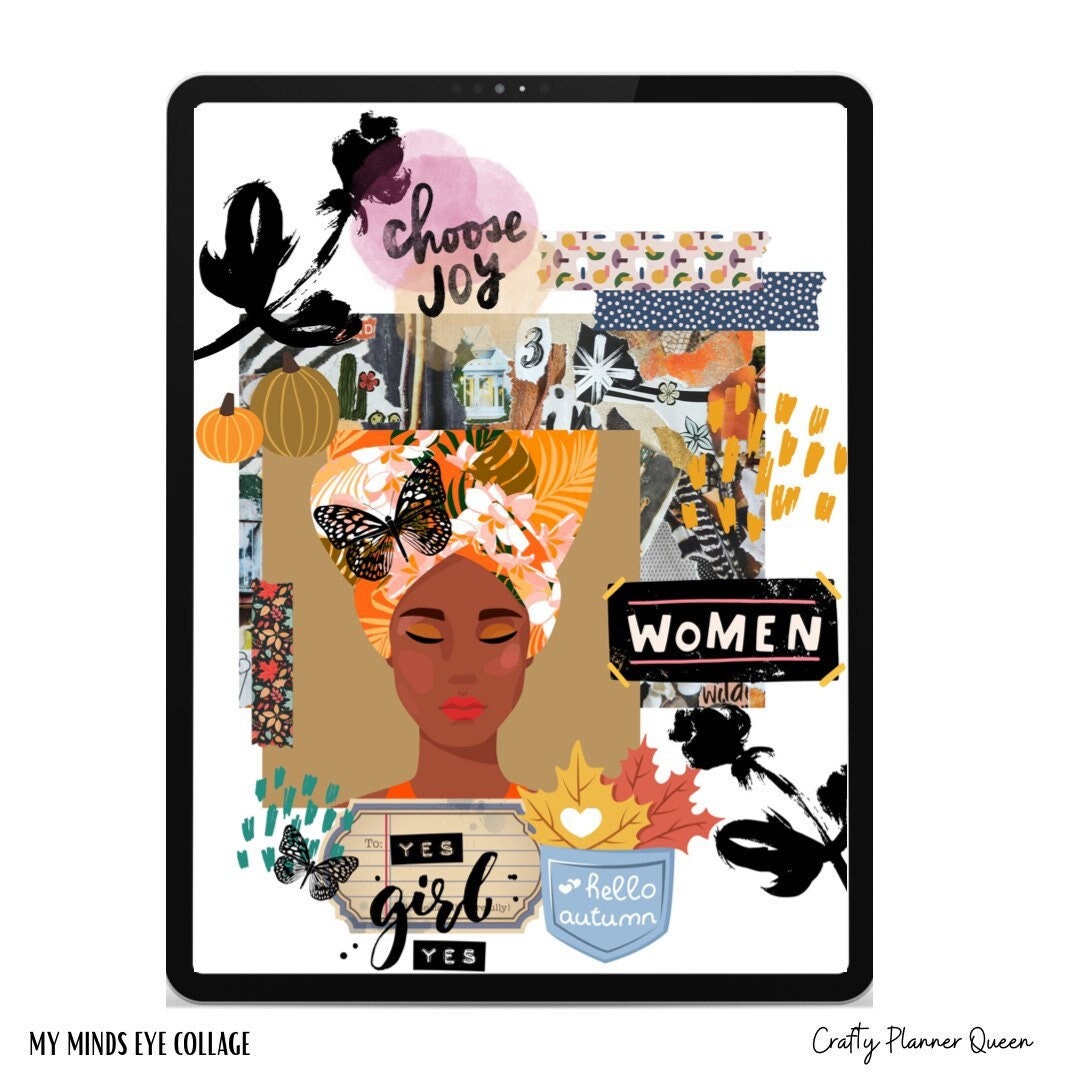 Digital Collage Art, Printable Mixed Media, iPad Screensavers, Digital ...