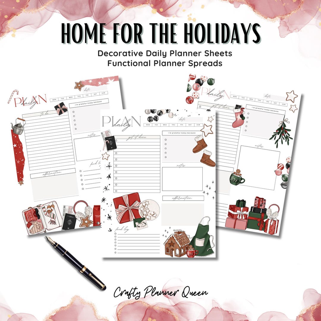 Christmas Planner Printables: Decorative Holiday Planner Sheets (PDF ...