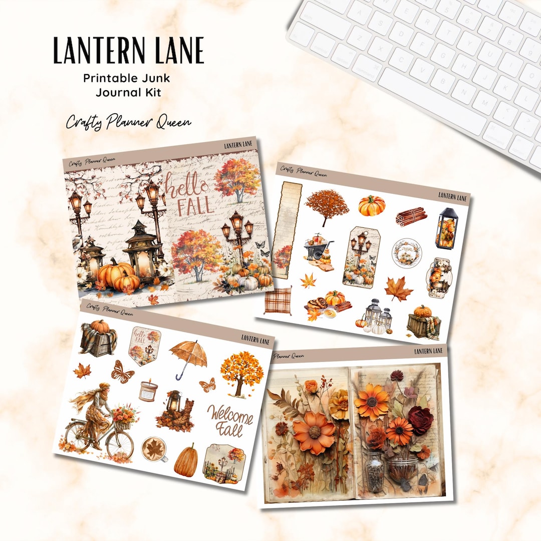 Printable Junk Journal Kit - Fall Themed Stationery | Junk Journal Kit ...