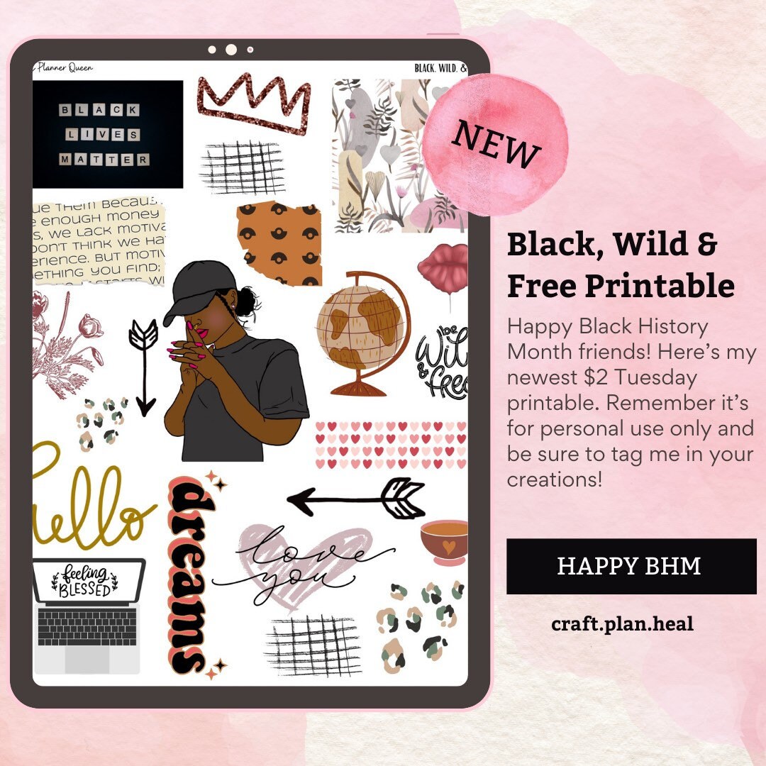 NEW! Black History Stickers, Printable Clipart, Digital Journaling ...