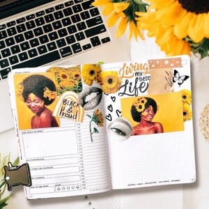 Sunflower Printable, Planner Stickers, Digital Journaling Stickers ...