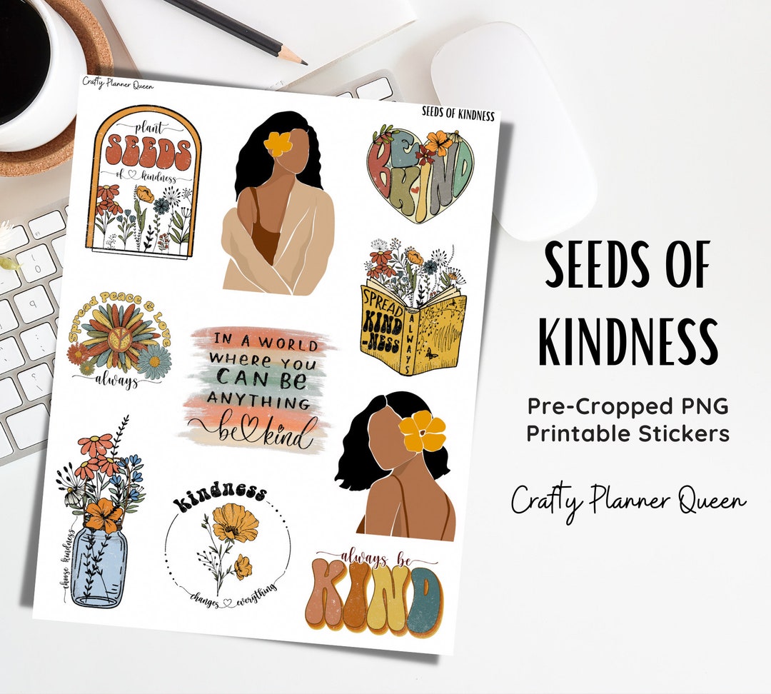 Printable Kindness Stickers, Digital Stickers, Printable Planner ...