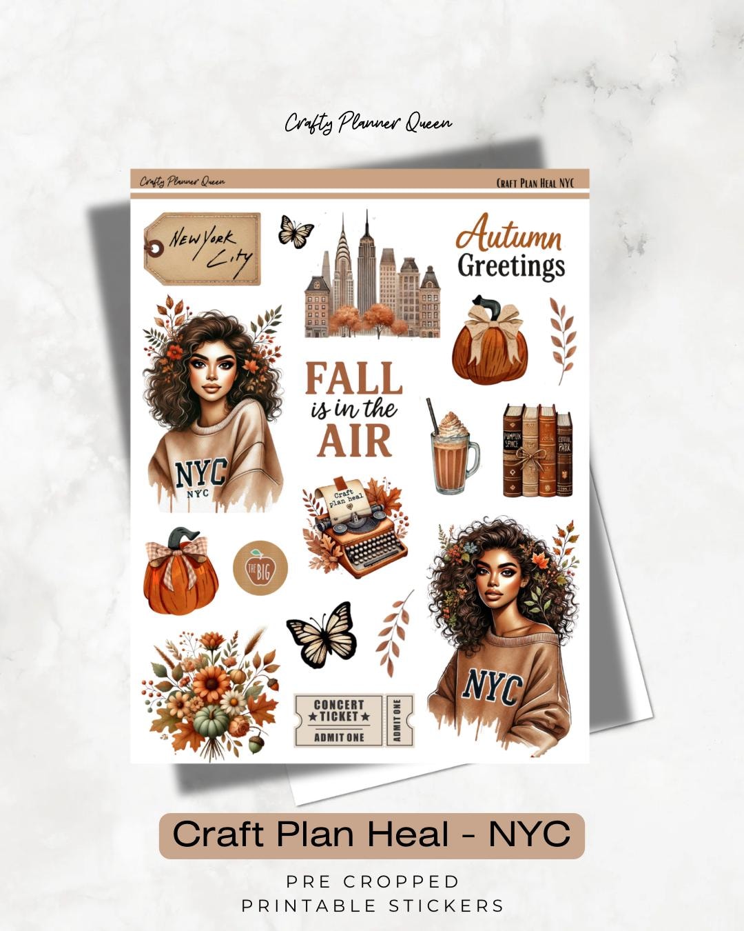 Fall Printable Stickers | Autumn Planner Stickers | Cozy City Girl ...