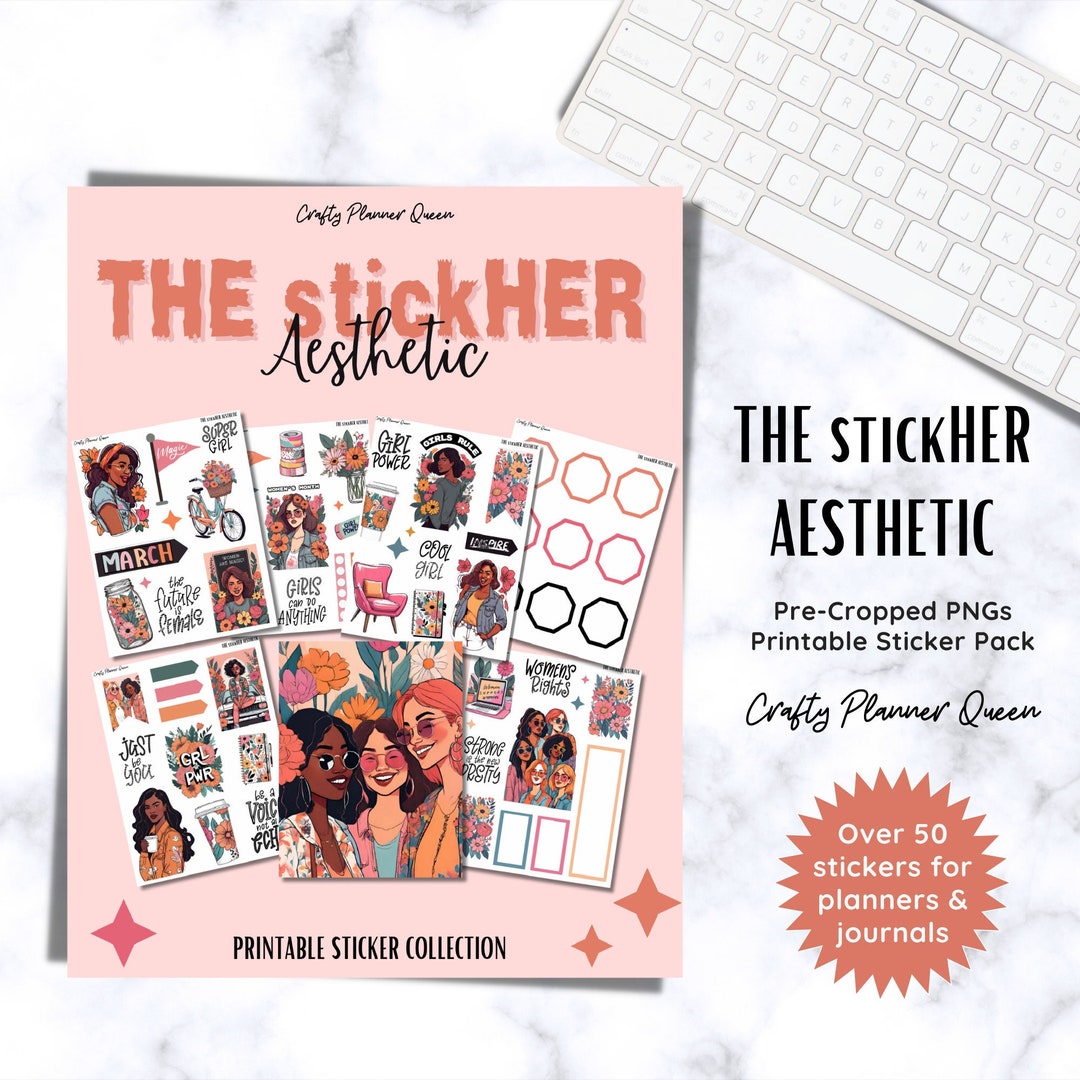 Girl Power Printable Planner Stickers, March Journal Stickers, Spring ...