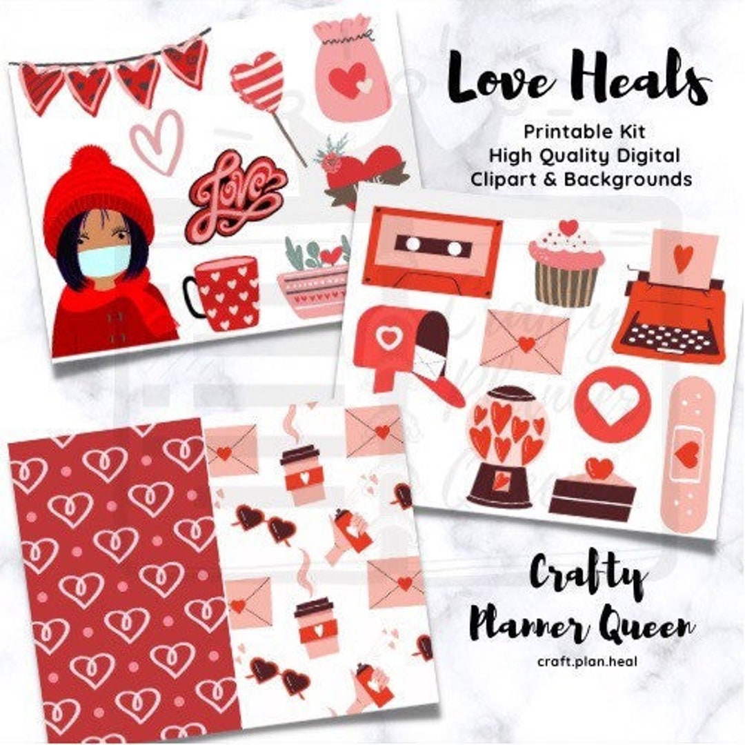 Valentine’s Day Planner Stickers, Printable Sticker Set, Instant ...