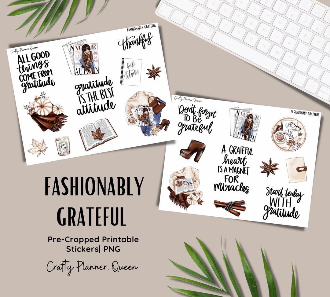 Printable Stickers, Gratitude Planner Stickers, Digital Fall Stickers ...
