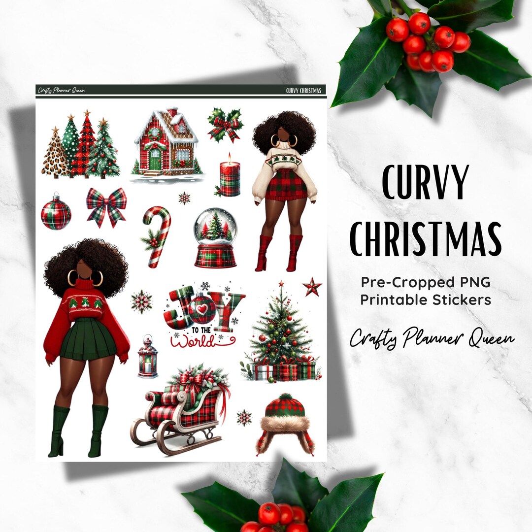 Christmas Printable Stickers, Digital Holiday Planner Stickers, Pre ...