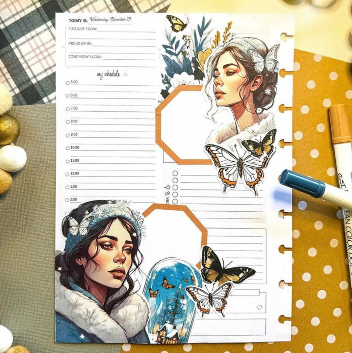Winter Butterfly Planner Stickers: January Bujo (digital Download) - Etsy