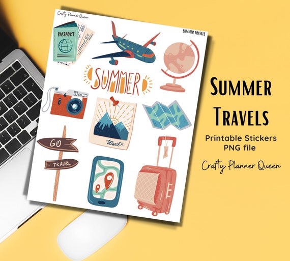 Travel Planner Stickers Printable Sticker Set Printable - Etsy