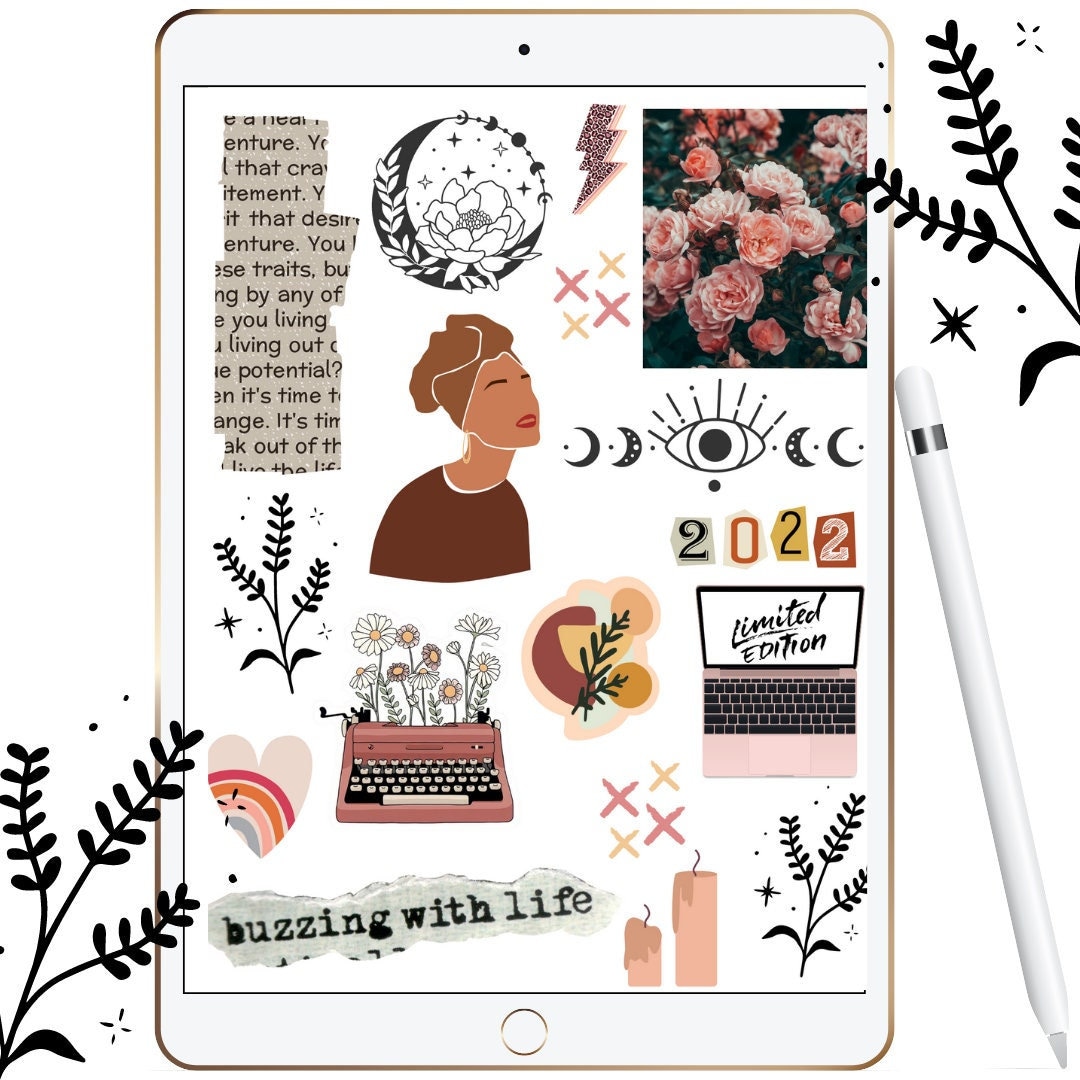 NEW! Celestial Stickers, Printable Clipart, Digital Journaling Stickers ...