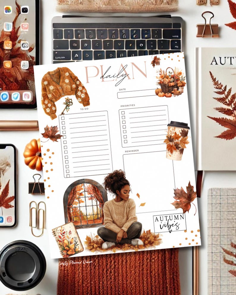 Autumn Daily Planner Printable: Foliage Fantasy, Set of 3 (PDF) - Etsy