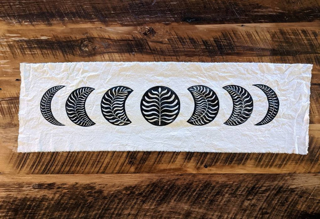 Moon Phases Linocut Wall Hanging - Etsy