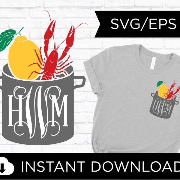 Crawfish in a Pot Svg - Etsy