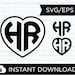 Two Letter Heart Monogram | Alphabet | Font | SVG | EPS | Silhouette ...