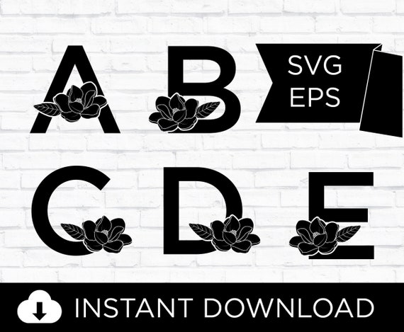 Magnolia Monogram Alphabet SVG Magnolia Monogram Alphabet | Etsy