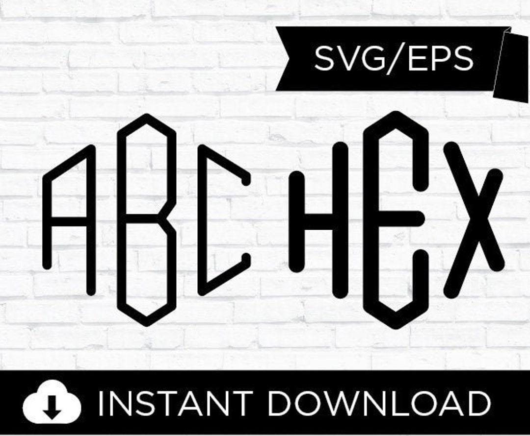 Hexagon Honeycomb Monogram Embroidery Style Alphabet | Font | SVG | EPS ...