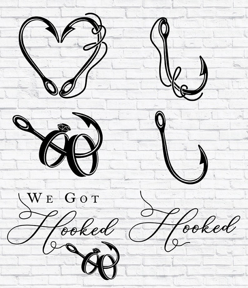 Wedding Heart Hook Graphic We Got Hooked Graphic Wedding - Etsy