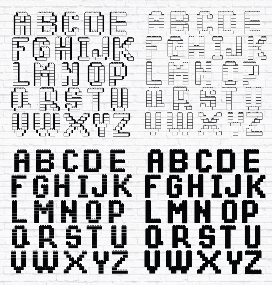 Kids Building Block Toy Style Alphabet Letters Font SVG - Etsy