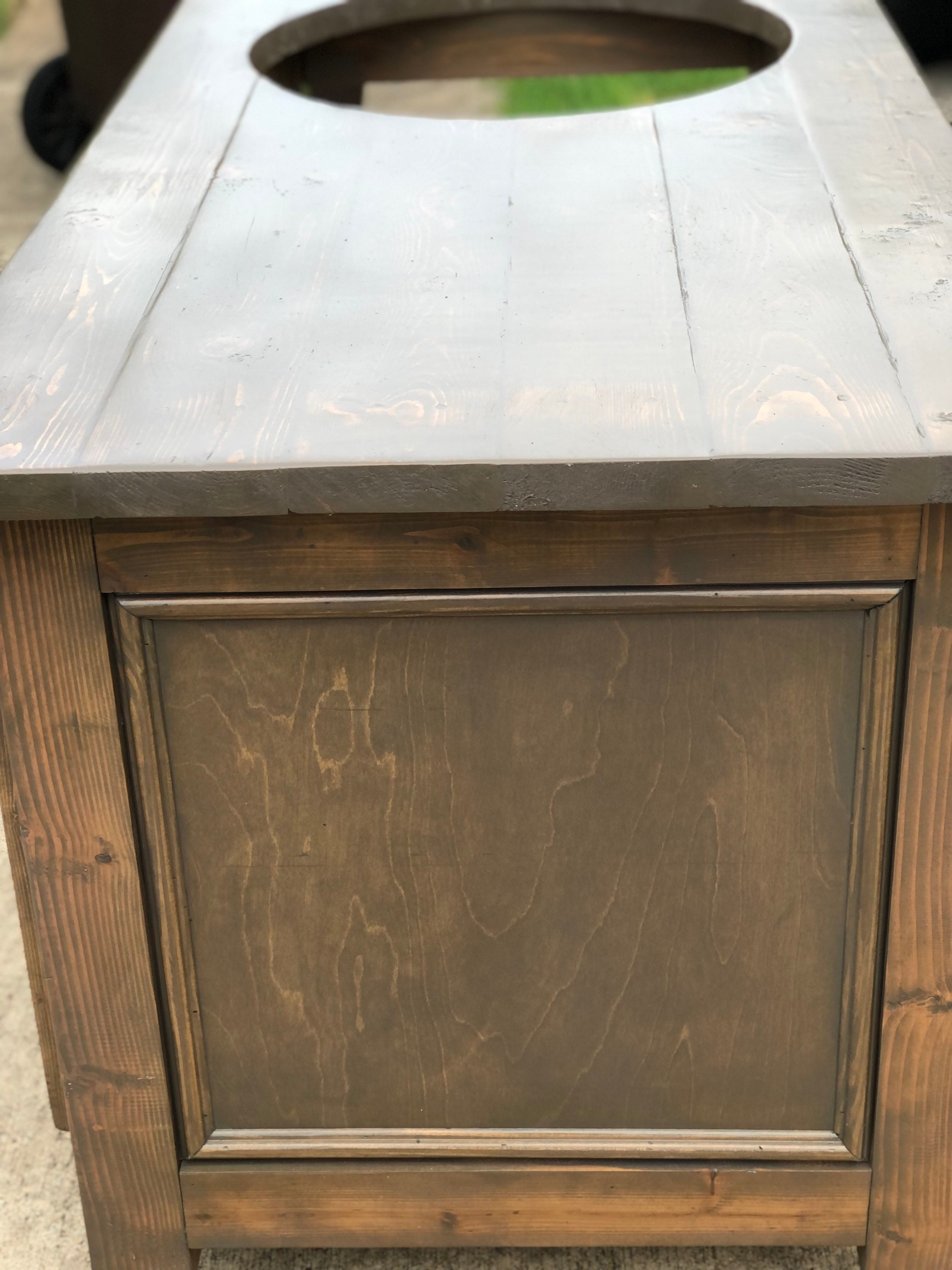 Large Big Green Egg/kamado Joe/ Vision Grill Table - Briarsmoke Stain ...