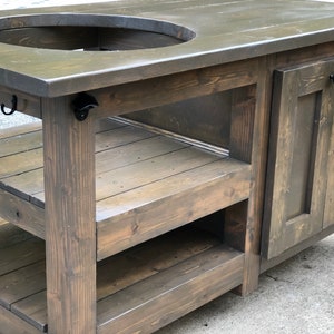 Large Big Green Egg/kamado Joe/ Vision Grill Table - Briarsmoke Stain ...