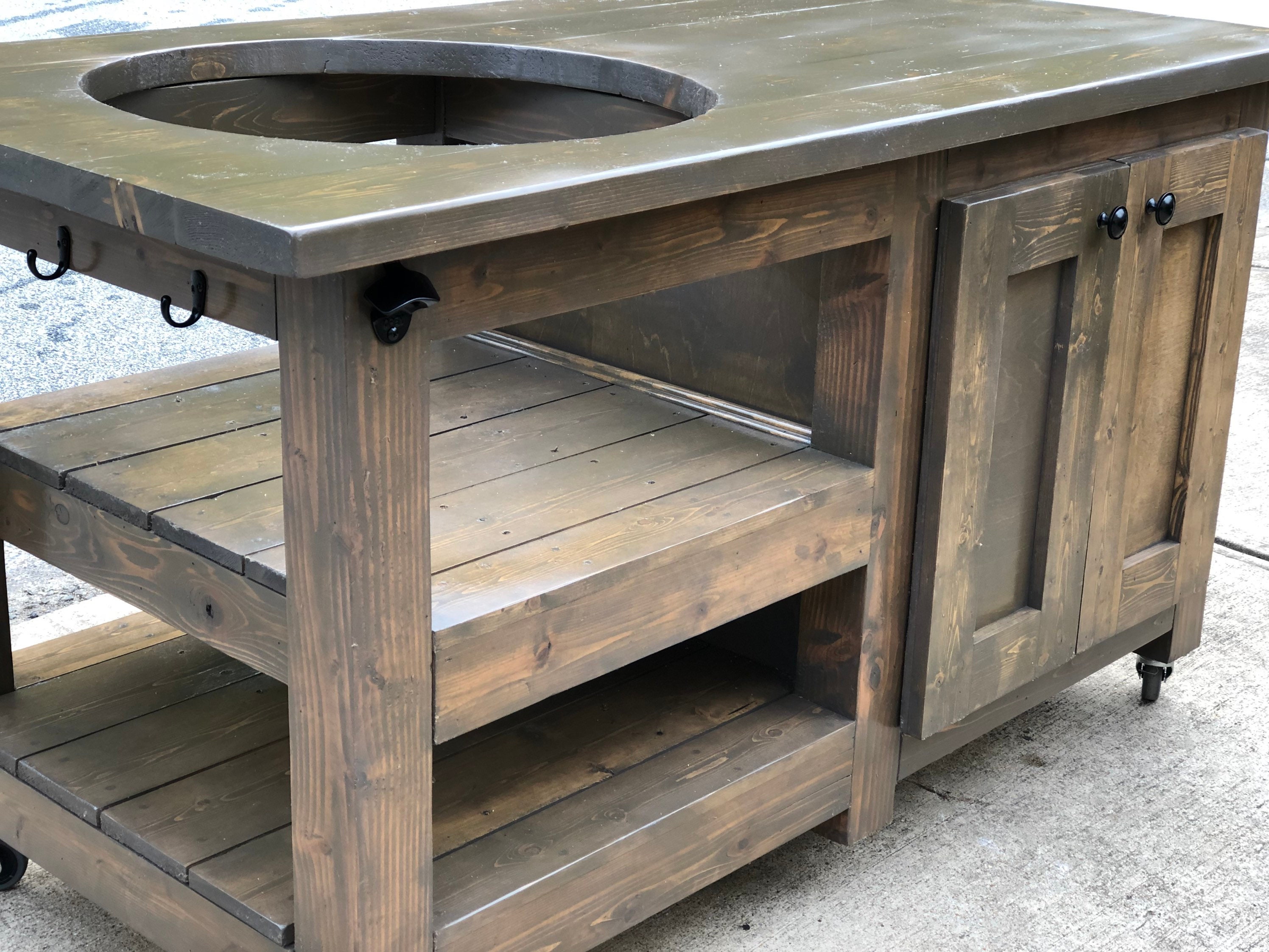 Large Big Green Egg/kamado Joe/ Vision Grill Table - Briarsmoke Stain ...
