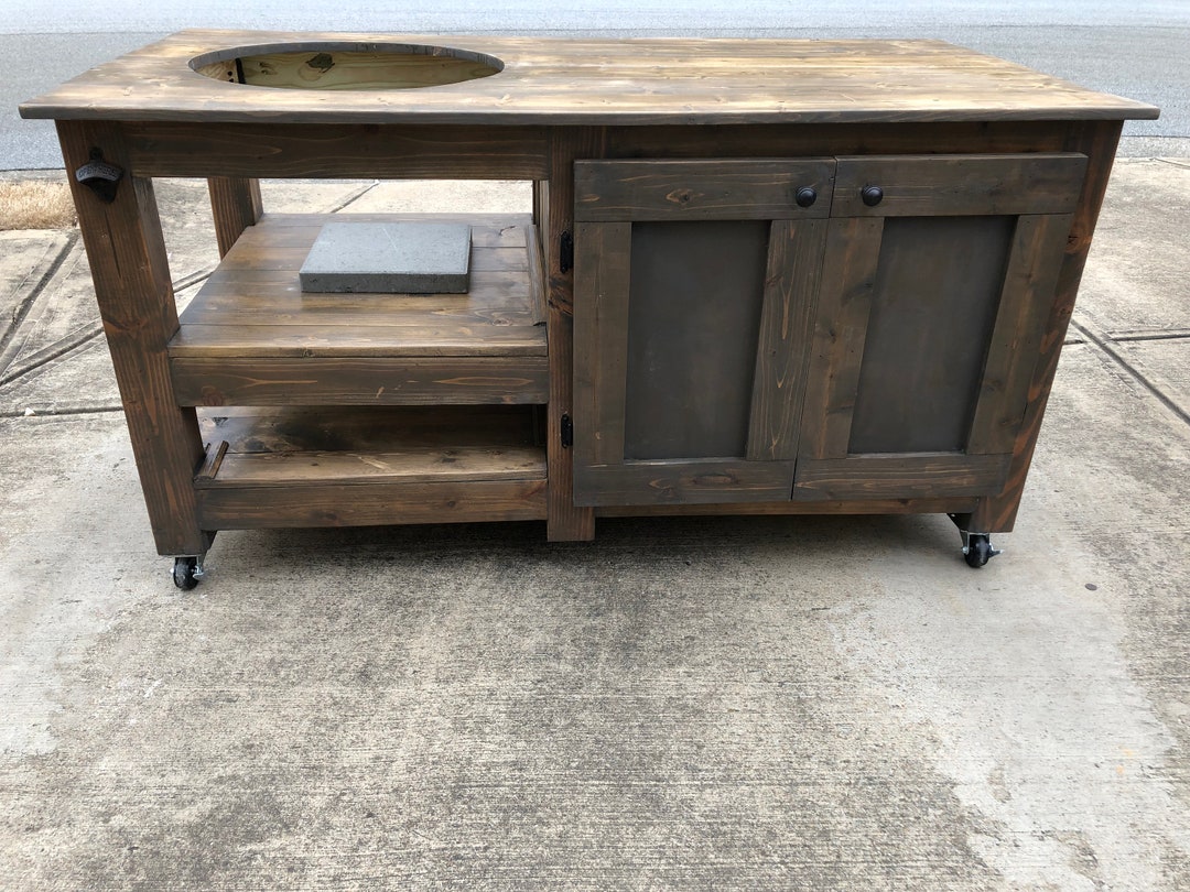 Large Big Green Egg/kamado Joe/ Vision Grill Table - Briarsmoke Stain ...