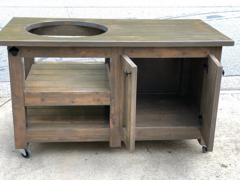 Large Big Green Egg/kamado Joe/ Vision Grill Table - Briarsmoke Stain ...