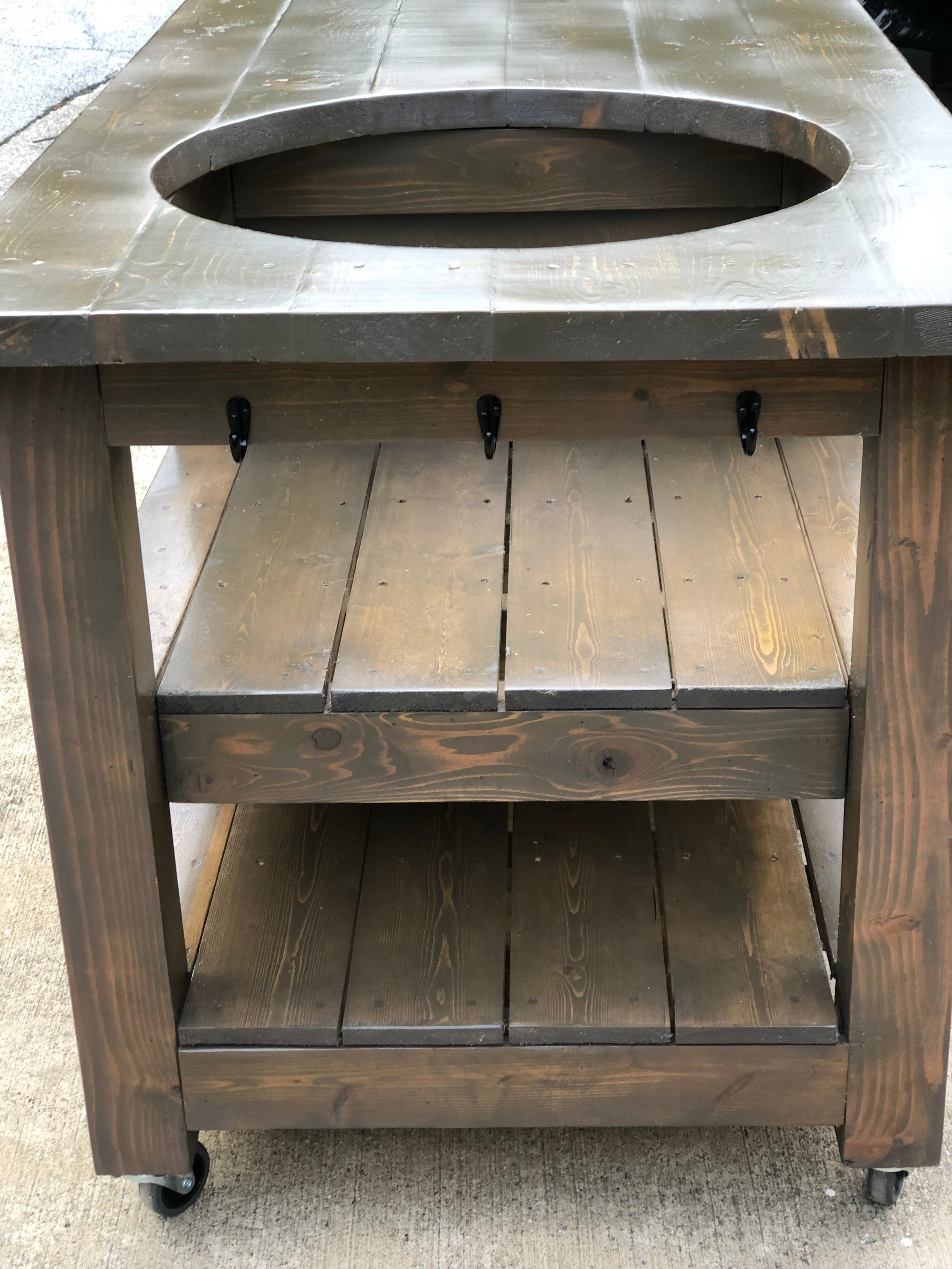Large Big Green Egg/kamado Joe/ Vision Grill Table - Briarsmoke Stain ...