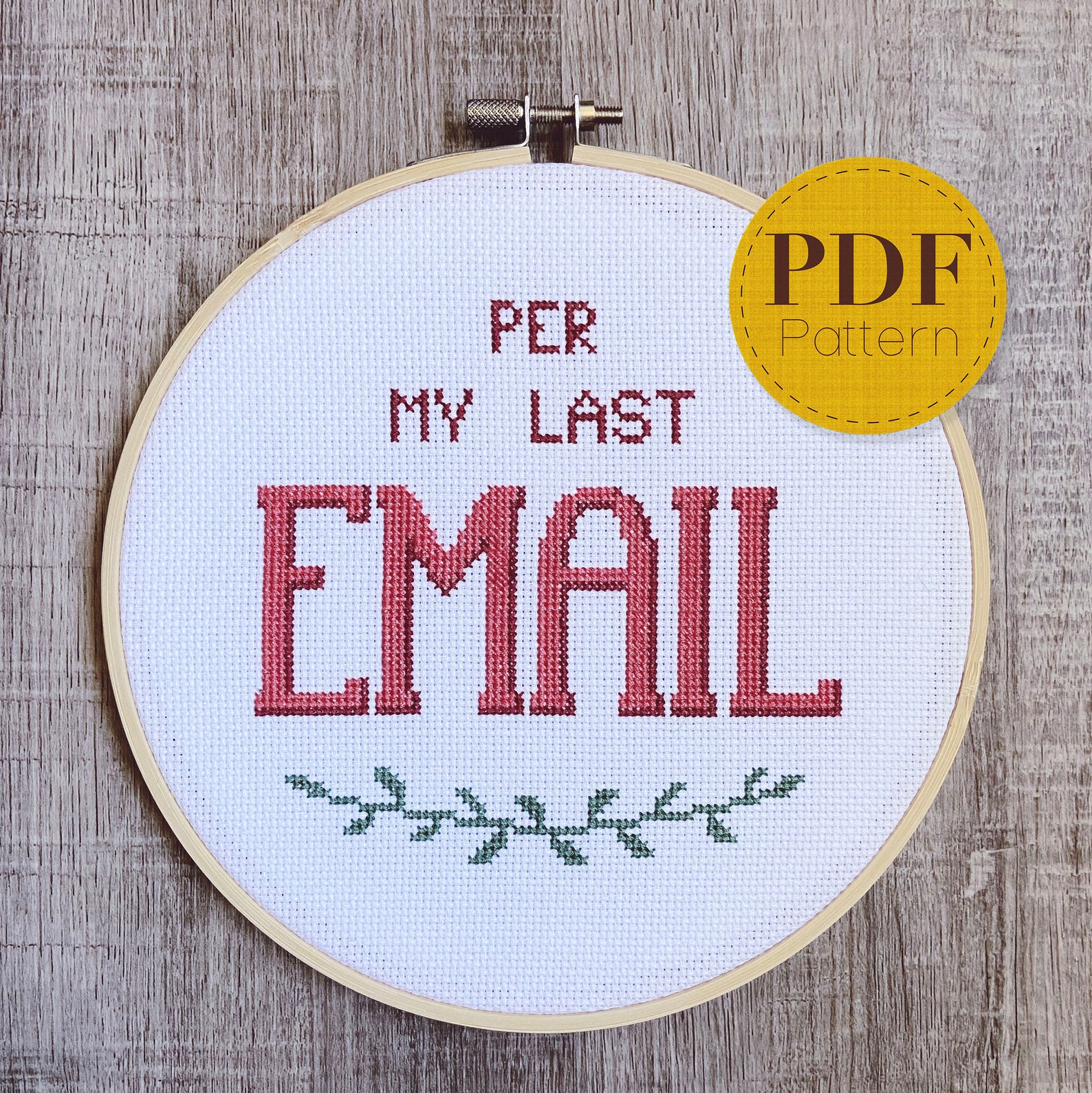 Per My Last Email Cross Stitch Pattern Office Decor Cross | Etsy