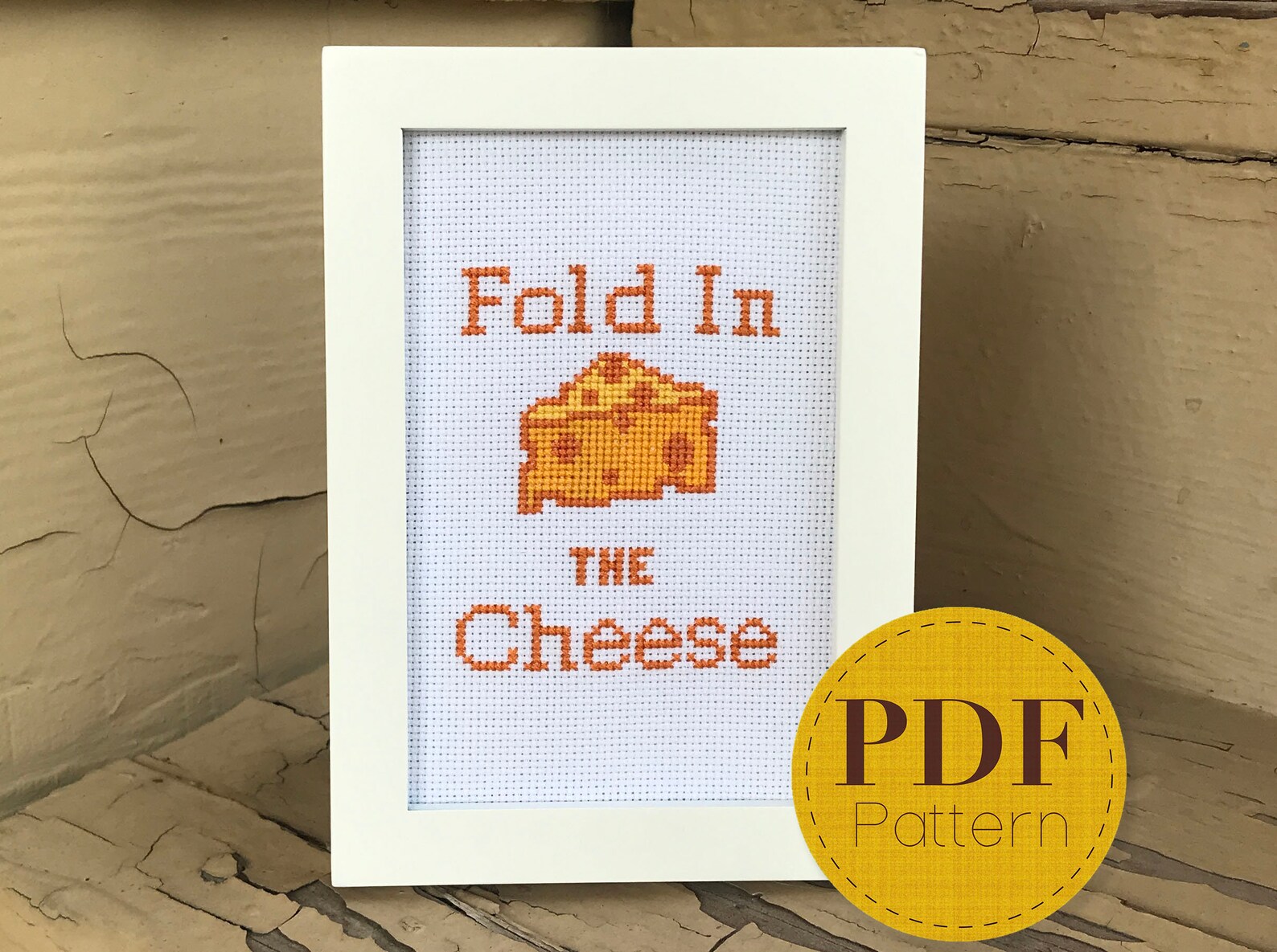 Fold in the Cheese Cross Stitch Pattern Kitchen Cross Stitch | Etsy
