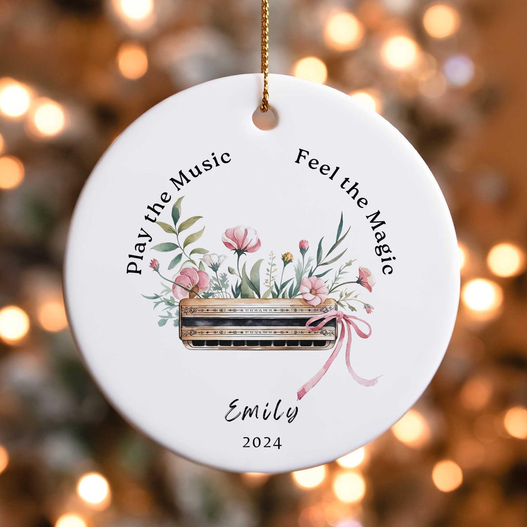 Personalized Harmonica Ornament Custom Name Harmonica Christmas Tree ...