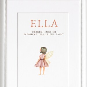 Ella, Name Art Poster, Name Meaning, Girl Gift, Pink Nursery Decor ...