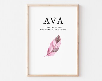 Ava Name Art - Etsy
