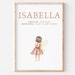Isabella, Name Art Poster, Name Meaning, Girl Gift, Pink Nursery Decor ...