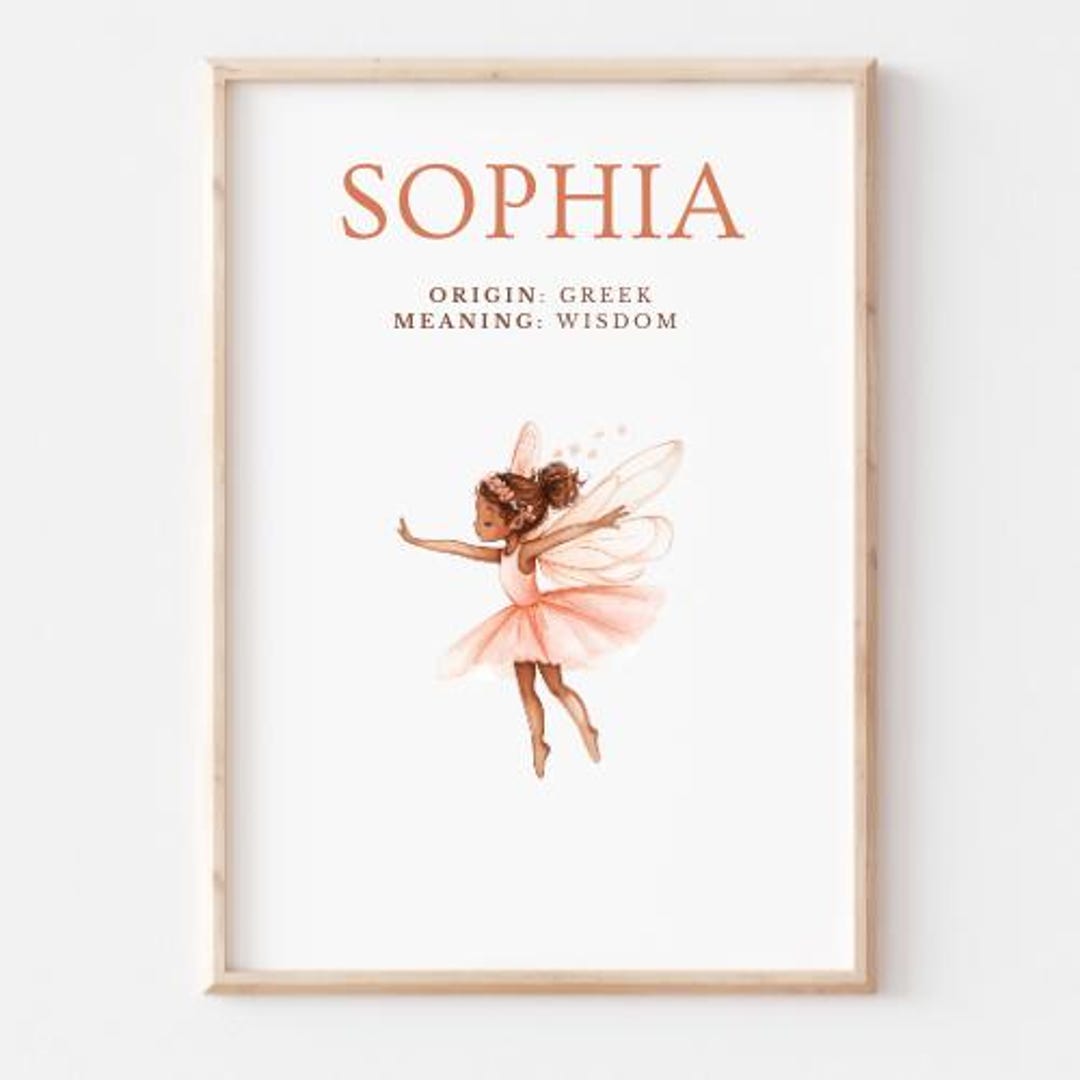 Sophia, Name Art Poster, Name Meaning, Girl Gift, Pink Nursery Decor ...