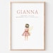 Giana, Name Art Poster, Name Meaning, Girl Gift, Pink Nursery Decor ...