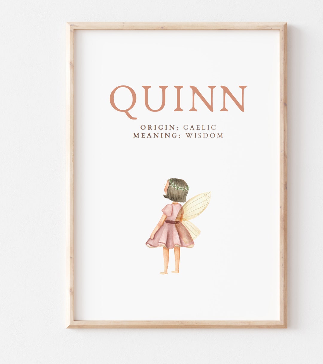 Quinn, Name Art Poster, Name Meaning, Girl Gift, Pink Nursery Decor ...