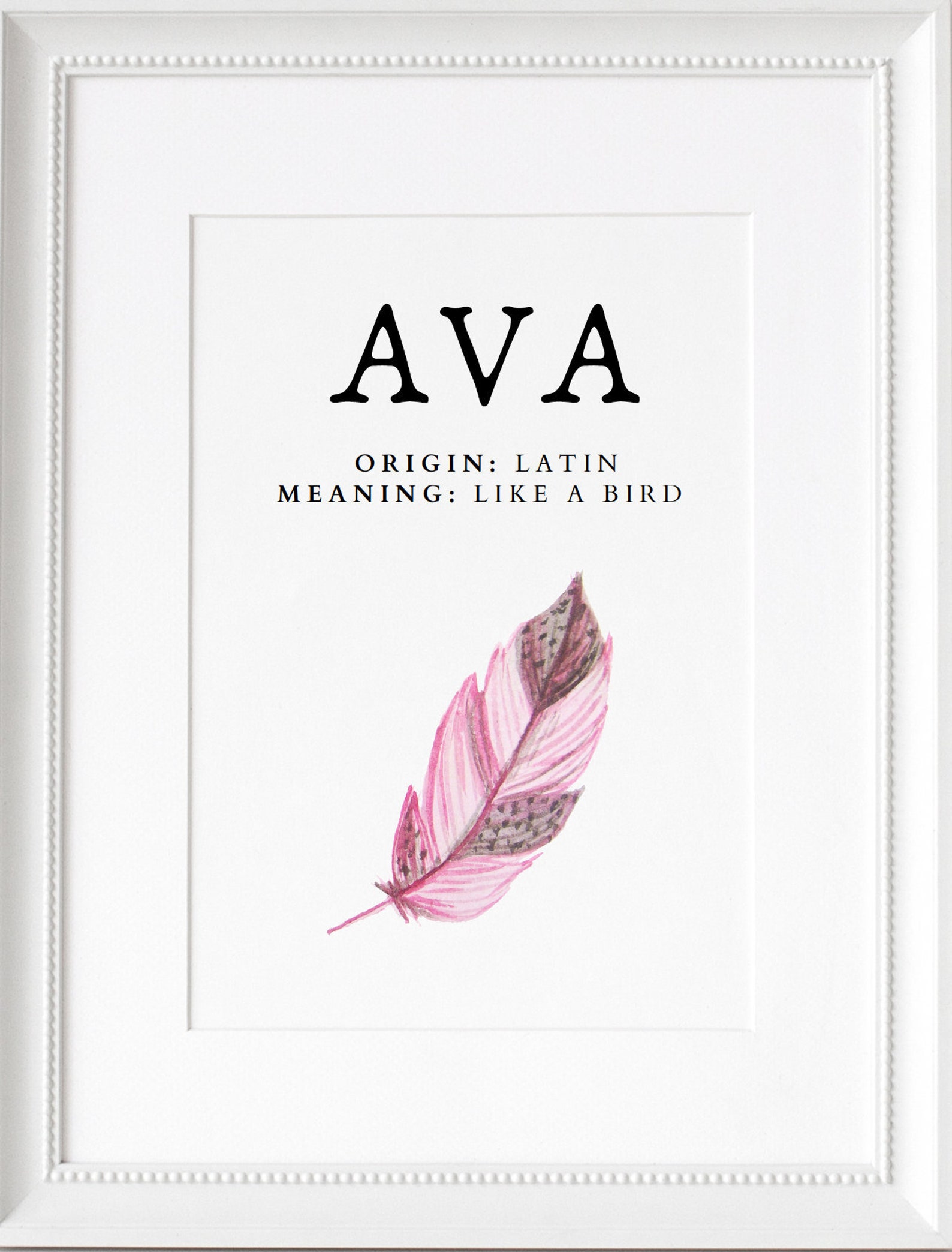 Ava, Name Art Poster, Name Meaning, Girl Gift, Nursery Decor Instant ...
