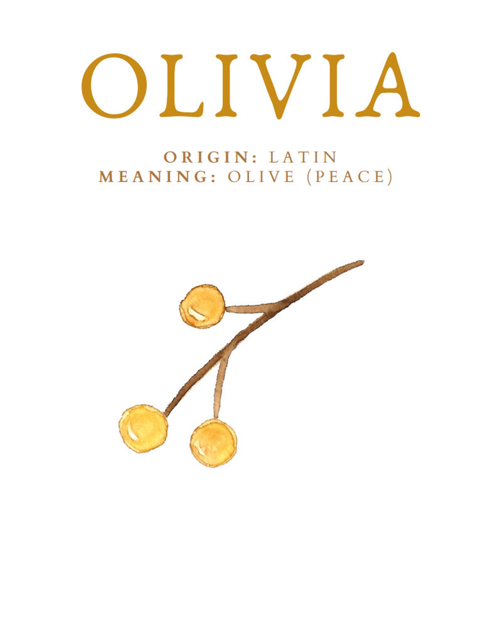 Olivia, Name Art Poster, Name Meaning, Girl Gift, Pink Nursery Decor ...