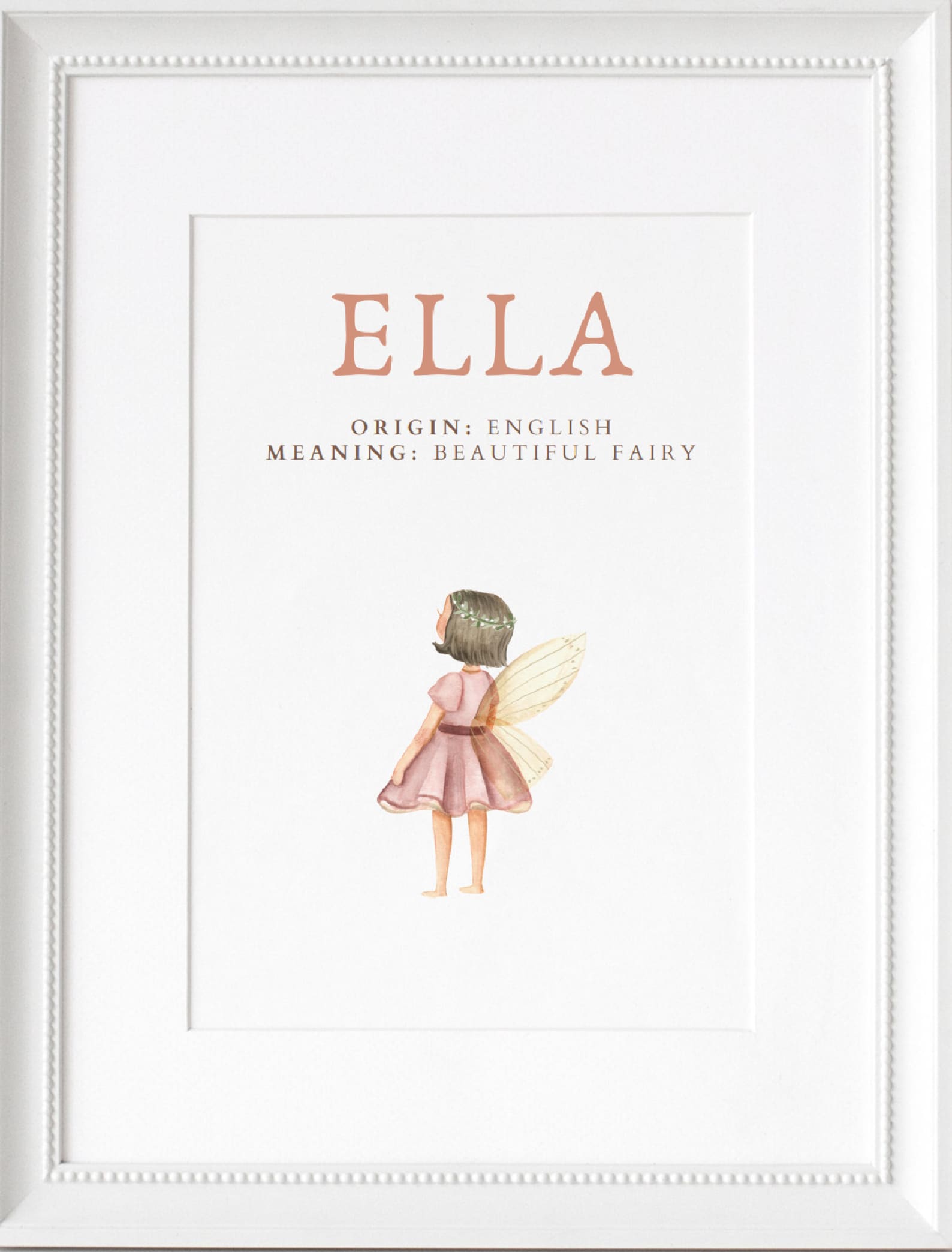 Ella Name Art Poster Name Meaning Girl Gift Pink Nursery | Etsy