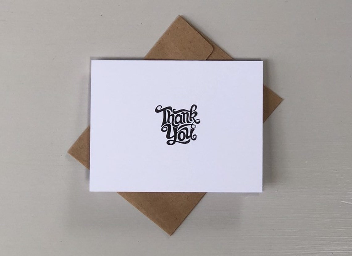 5 Simple Thank You Notecards | Thank You Notecard Set | Simple Thank ...