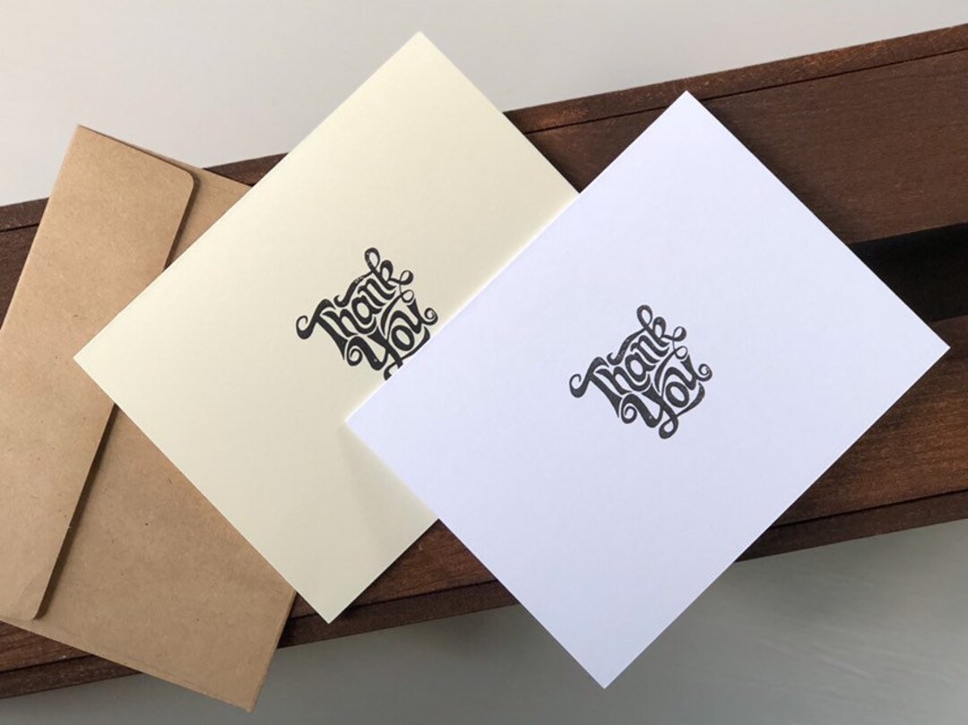 5 Simple Thank You Notecards | Thank You Notecard Set | Simple Thank ...