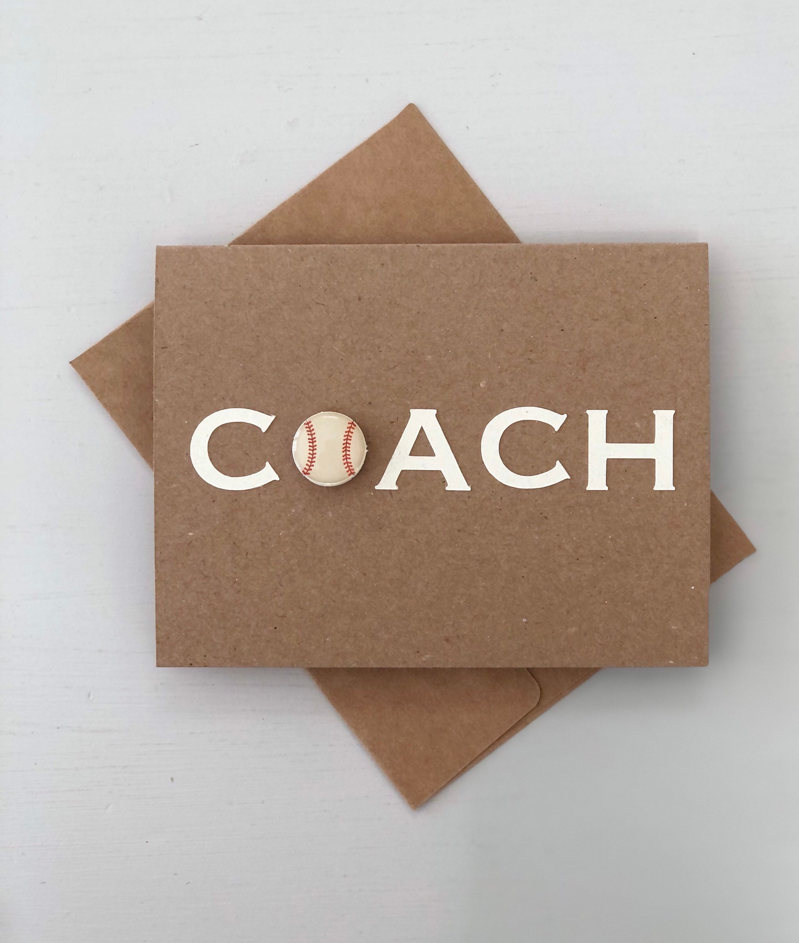 Handmade Card for Baseball Coach | Baseball Coach Card | Thank You Card ...
