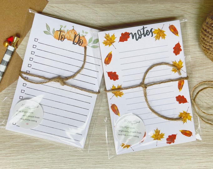 4x6 Notepads, Watercolor Notepads, Stationery Gift, Fall, Memo Pads ...