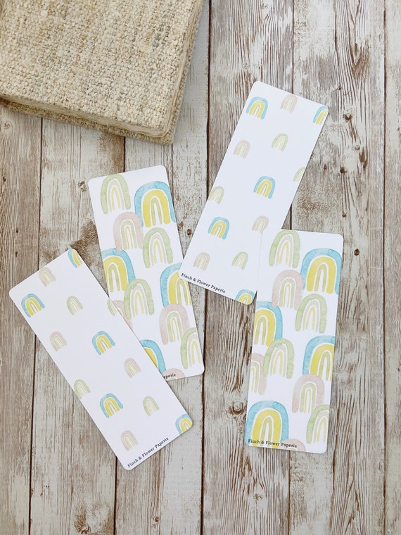 Boho Rainbow Bookmarks Watercolor Bookmark Boho Rainbow - Etsy