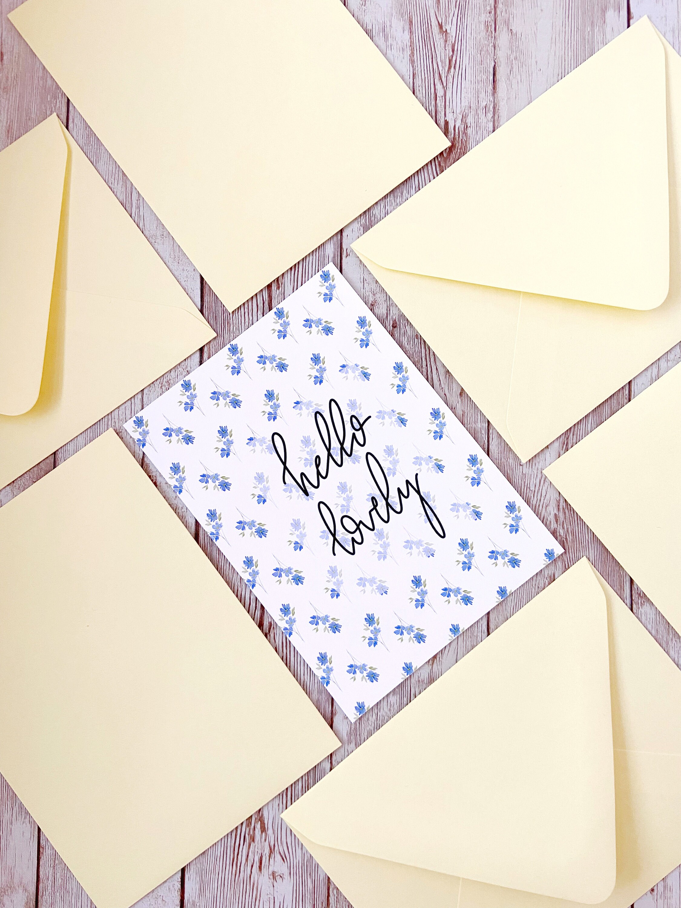 Friendship Greeting Card, Blue Flower Card, Floral Watercolor Card ...