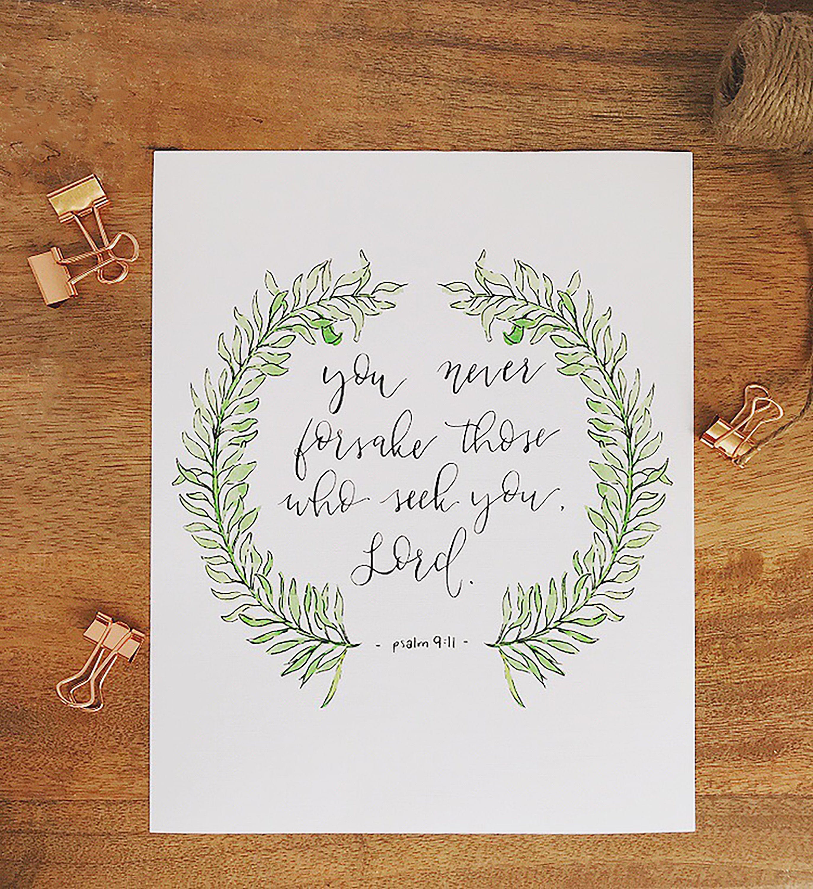 Watercolor Print, Bible Quotes Wall Decor, Watercolor Greenery Art ...